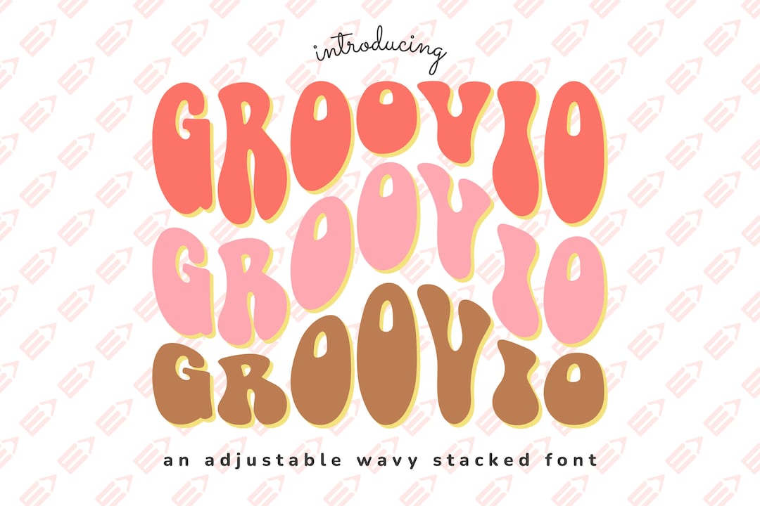 Groovio - an Adjustable Wavy Stacked Font | 70s Font, Wavy Font, Retro Wavy Text, Wave Text ...