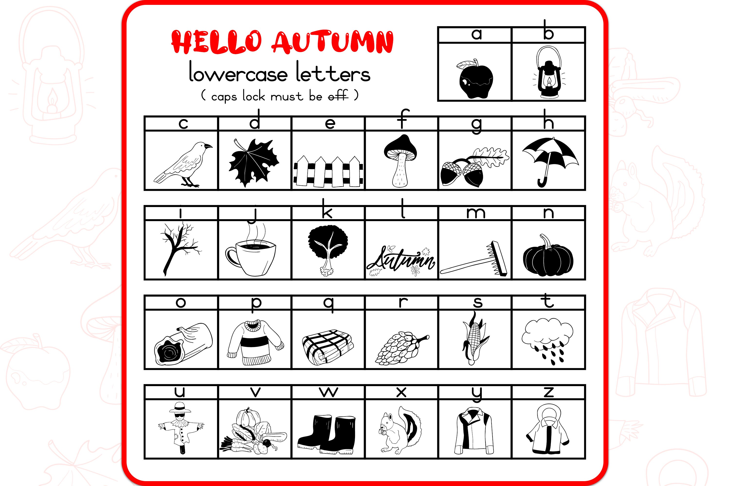 Autumn Doodles Dingbats Font OTF/TTF | Etsy