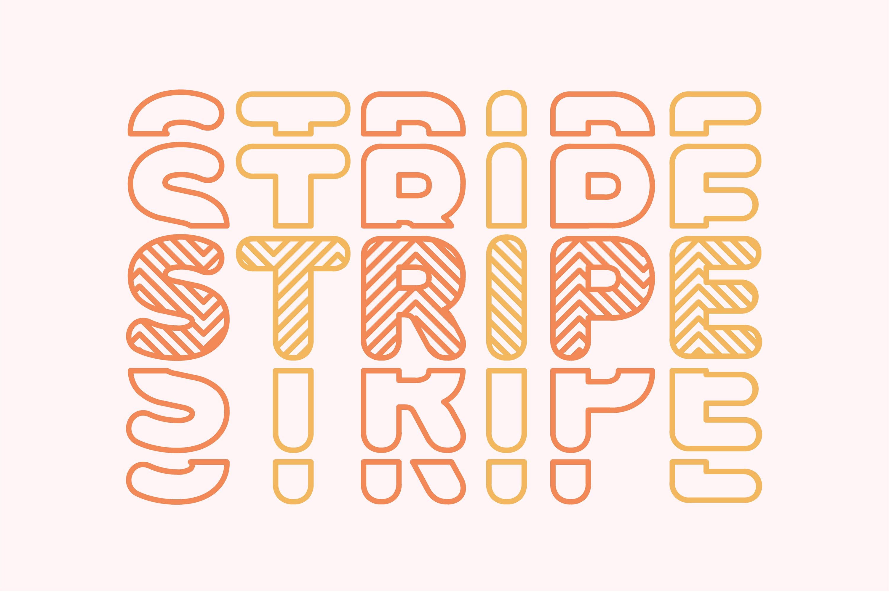 Stripe Stacked Font | Layered Font, Patterned Font, Striped Font ...