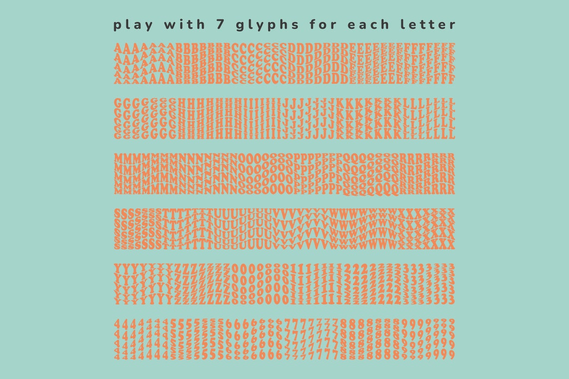 Wavytxt - an Adjustable Wavy Stacked Font | Wavy Font, Retro Wavy Text ...