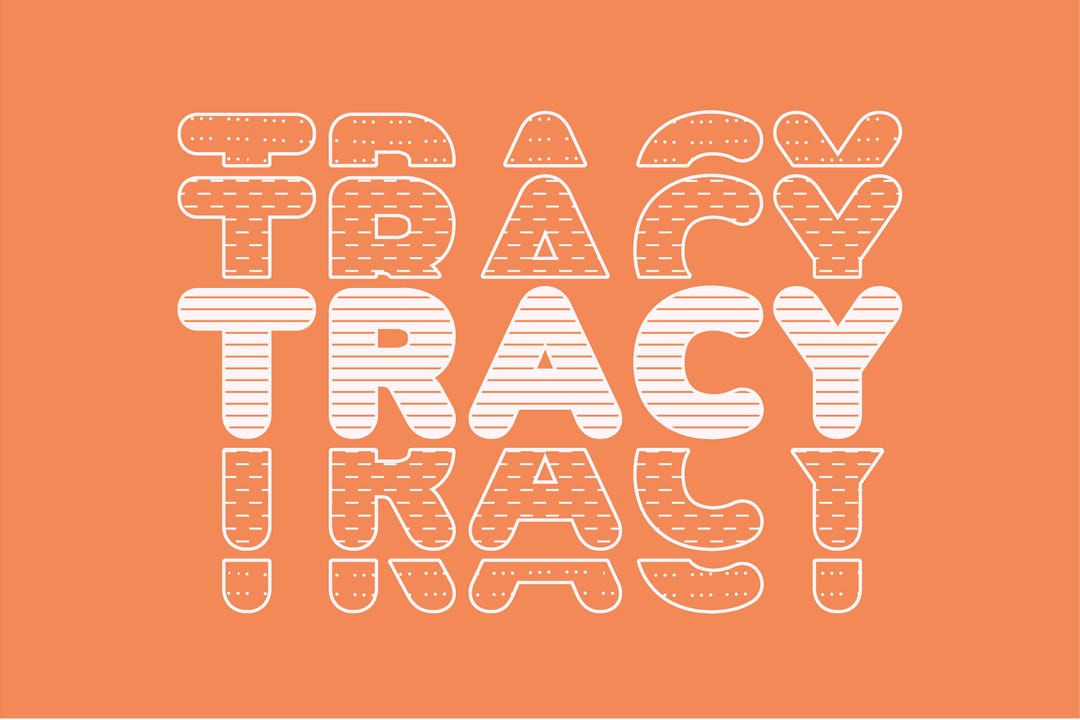 Tracy Stacked Font | Layered Font, Patterned Font, Artistic Font ...