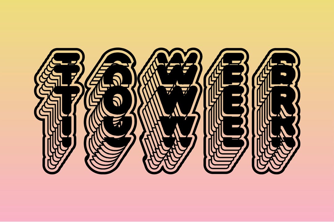 Tower Stacked Font Layered Font, Tall Font, Stack Font, Skyscraper Font ...