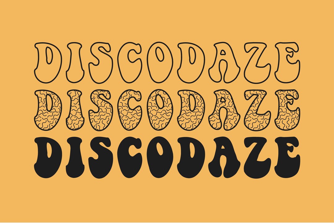 Disco Daze Stacked Font Layered Font, Groovy Font, 70s Font, Vintage ...