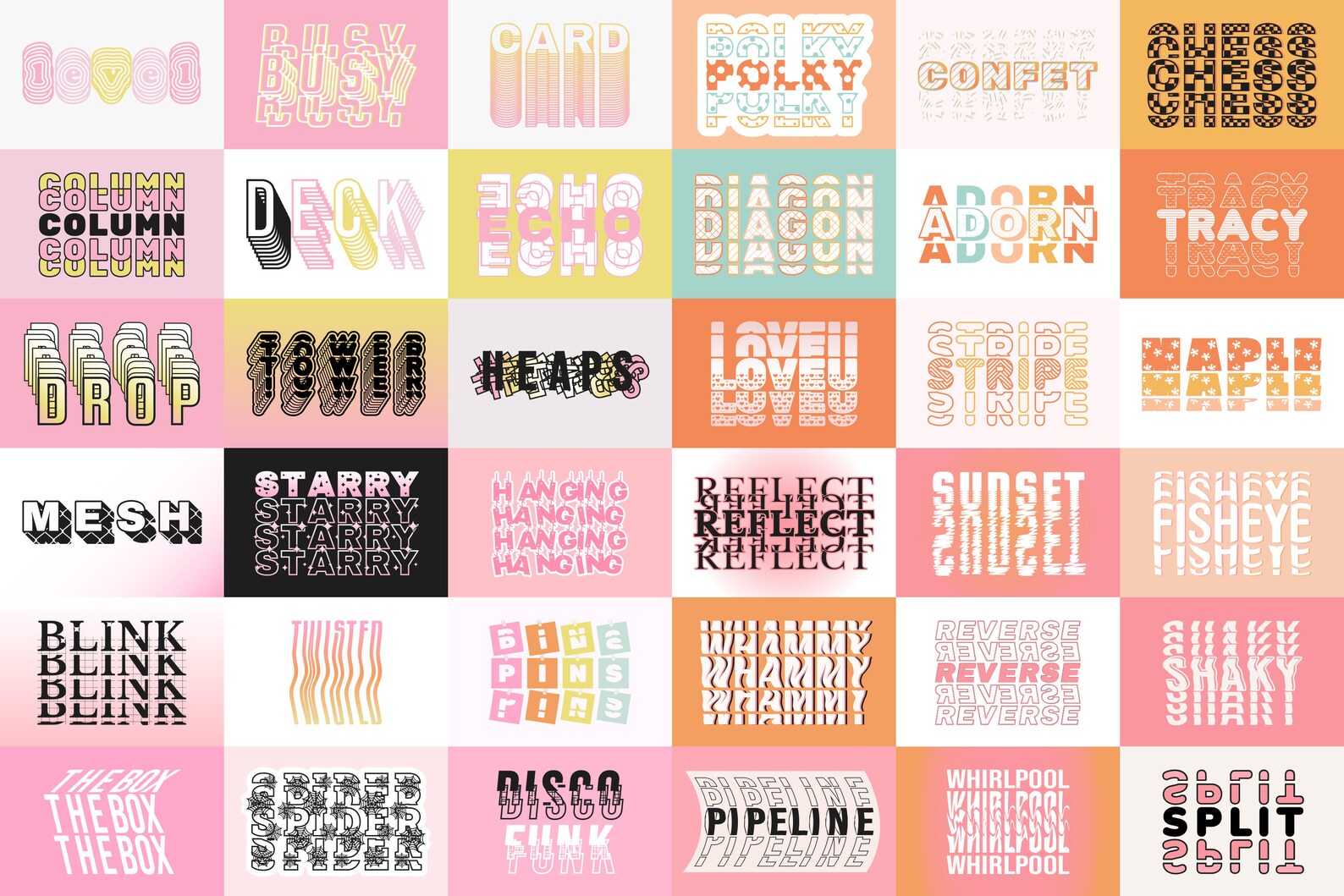 The Ultimate Stacked Font Bundle - 117 Stacked Text Effect Fonts ...