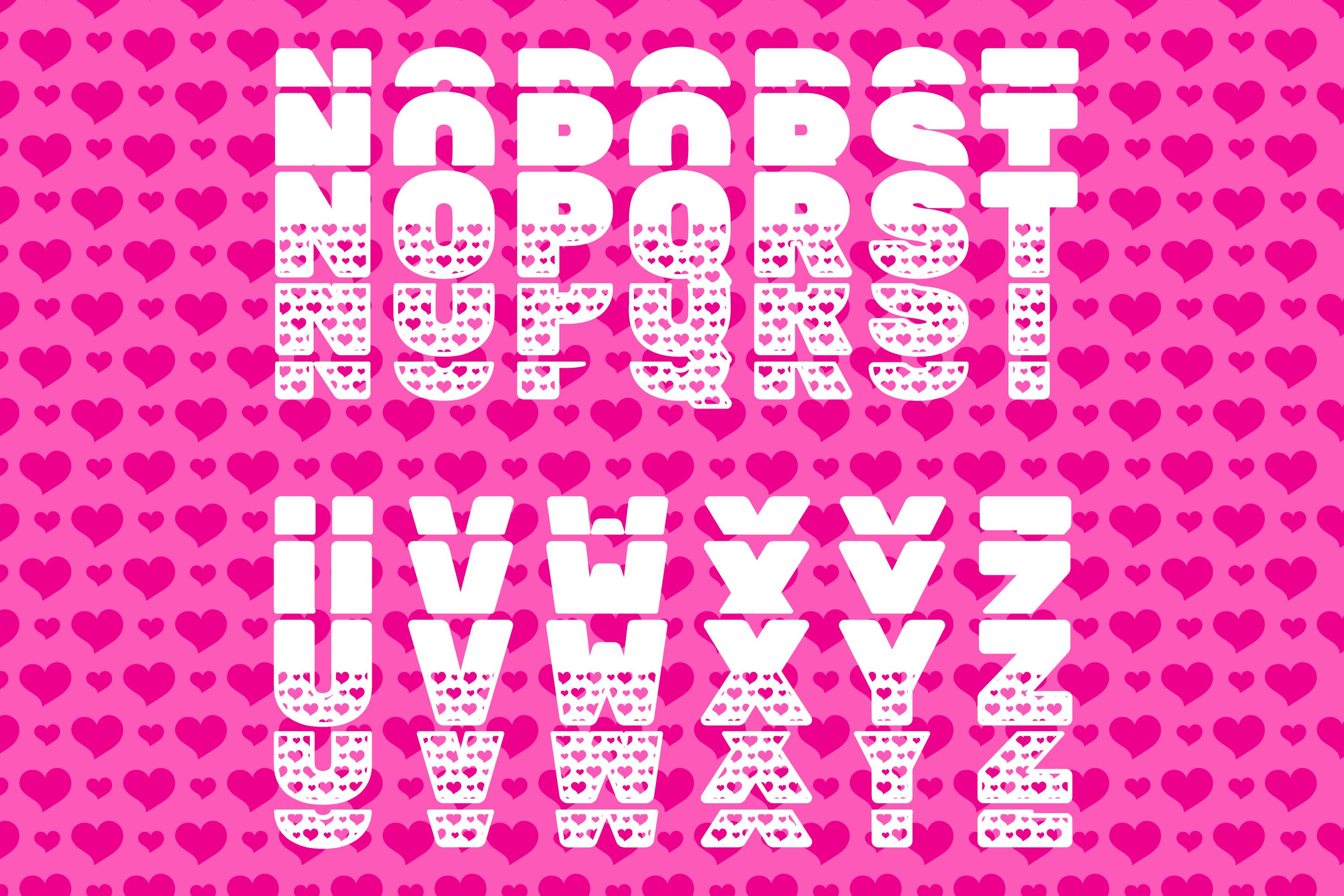 Loveu Stacked Font | Layered Font, Patterned Font, Heart Font, Romantic ...