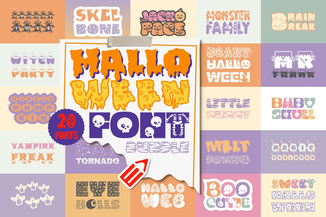 The Halloween Font Bundle | 20 Halloween Themed Fonts | Spooky Font ...