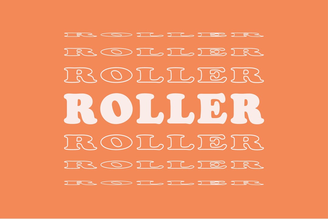 Roller Stacked Font Layered Font, Groovy Font, 70s Font, Funky Font ...