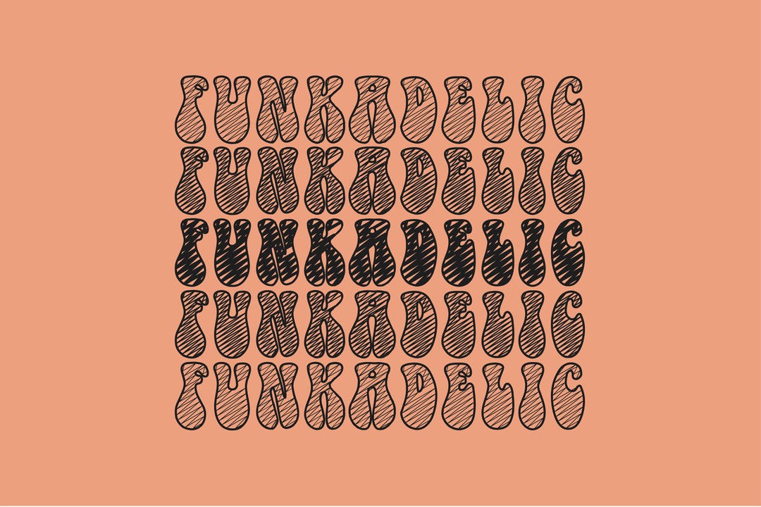 Funkadelic Stacked Font Layered Font, Groovy Font, Funky Font, 70s Font ...