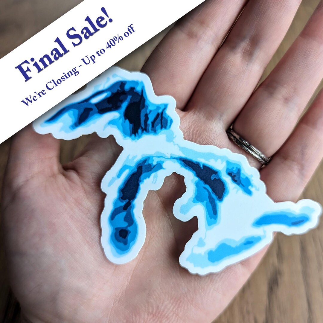 Great Lakes Bathymetric Depth Map Sticker Weatherproof Vinyl 4 Inch - Etsy