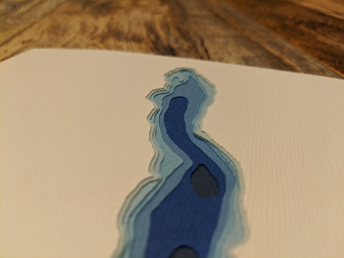 Torch Lake Michigan Bathymetric Depth Map Topographic Chart | Etsy