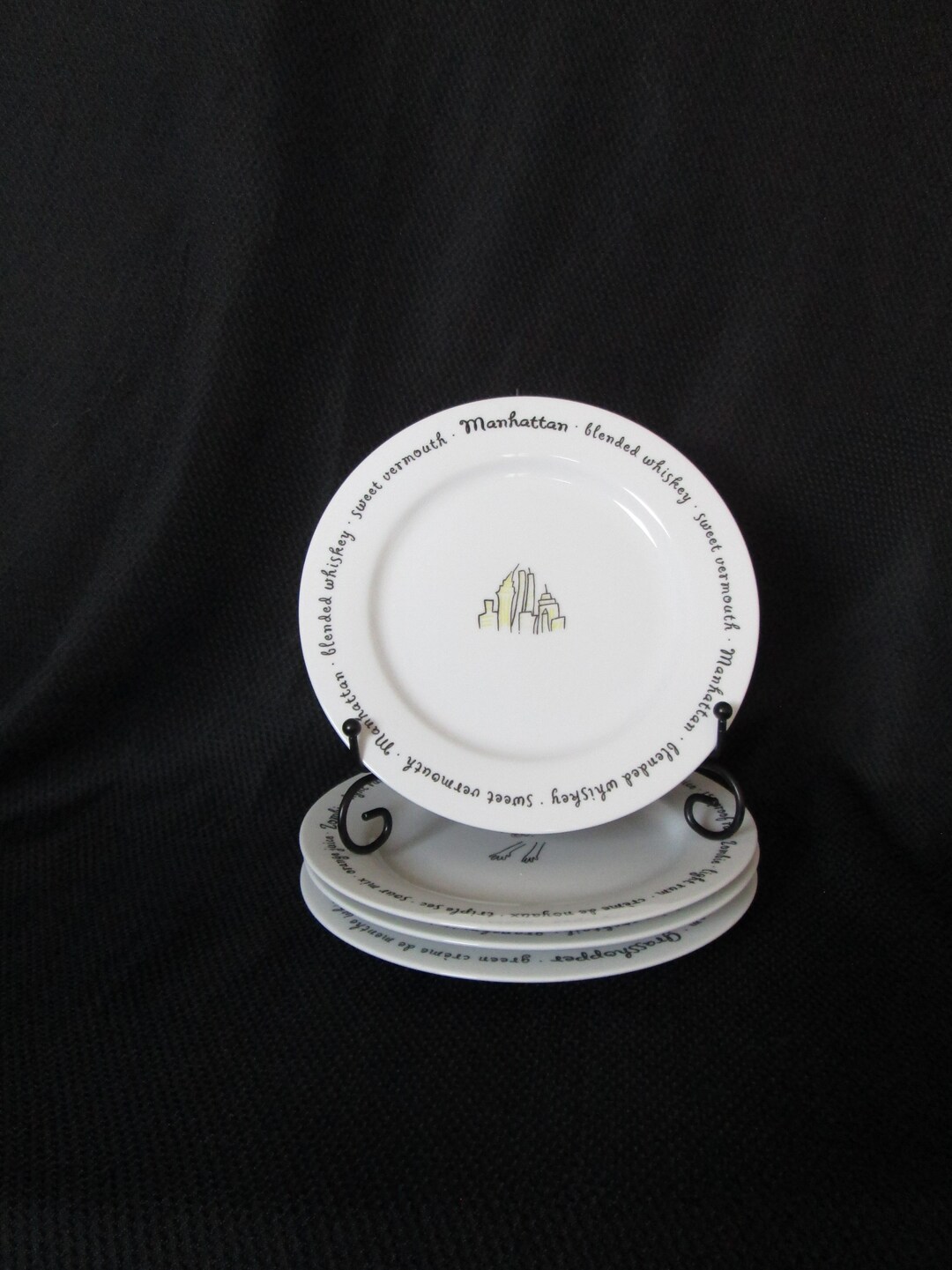 Pottery Barn Bar Lingo Cocktail Plates - Etsy