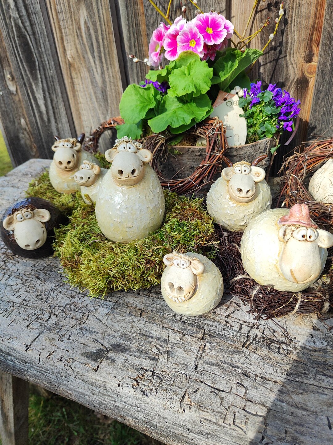 Cute Small Ceramic Sheep, Easter Lambs, Spring Decorations - Etsy UK