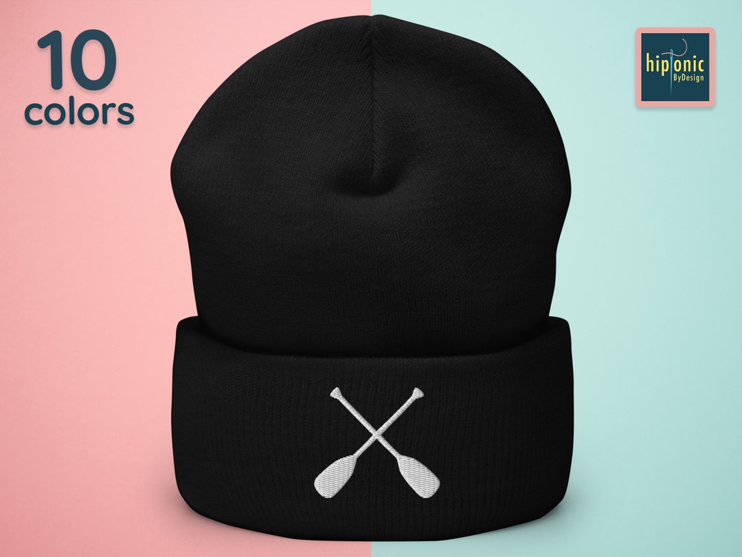 Rowing Embroidered Beanie, Rowing Oars Embroidered Cuffed Beanie ...