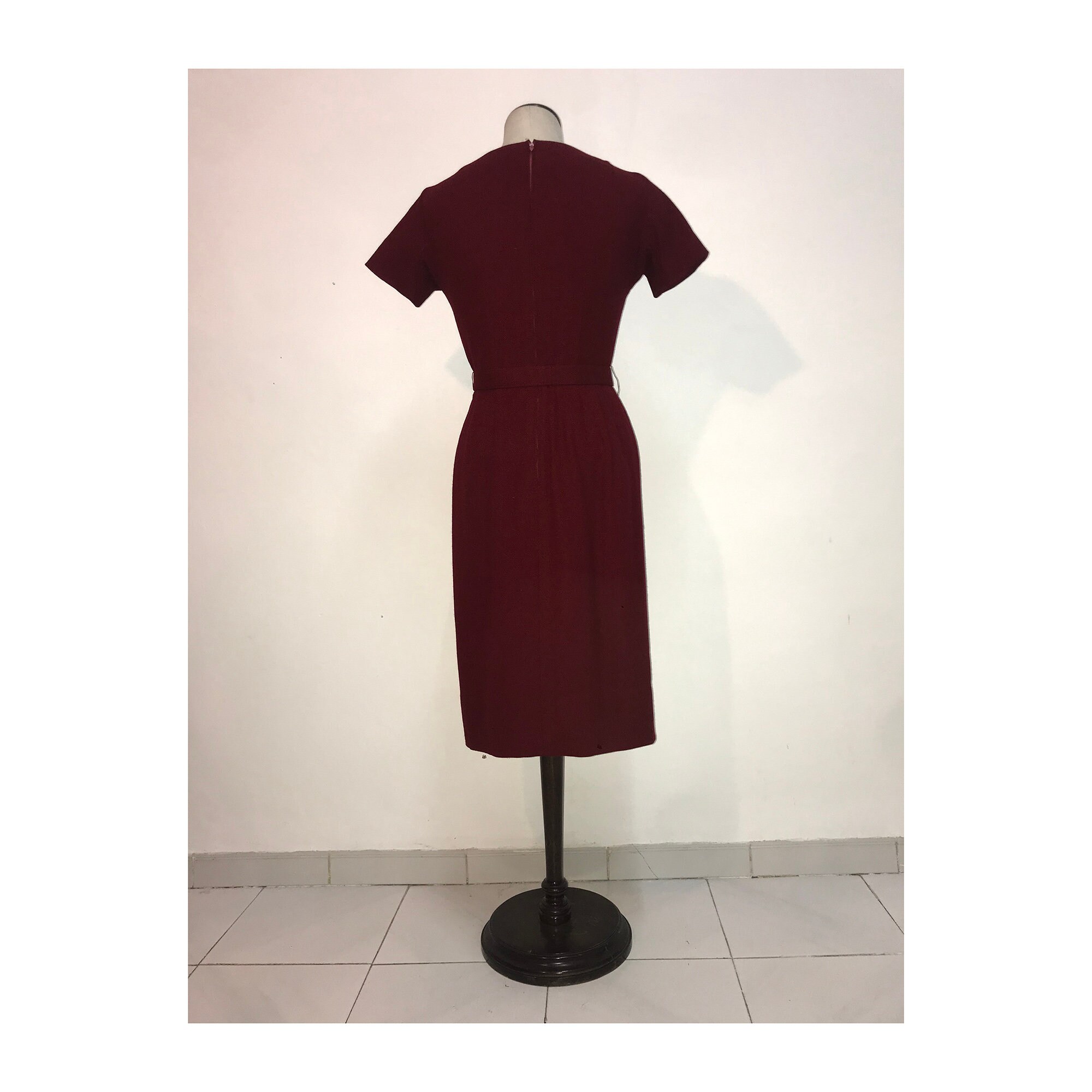 50s Leopard Collar Red Dress and Jacket Set - Etsy