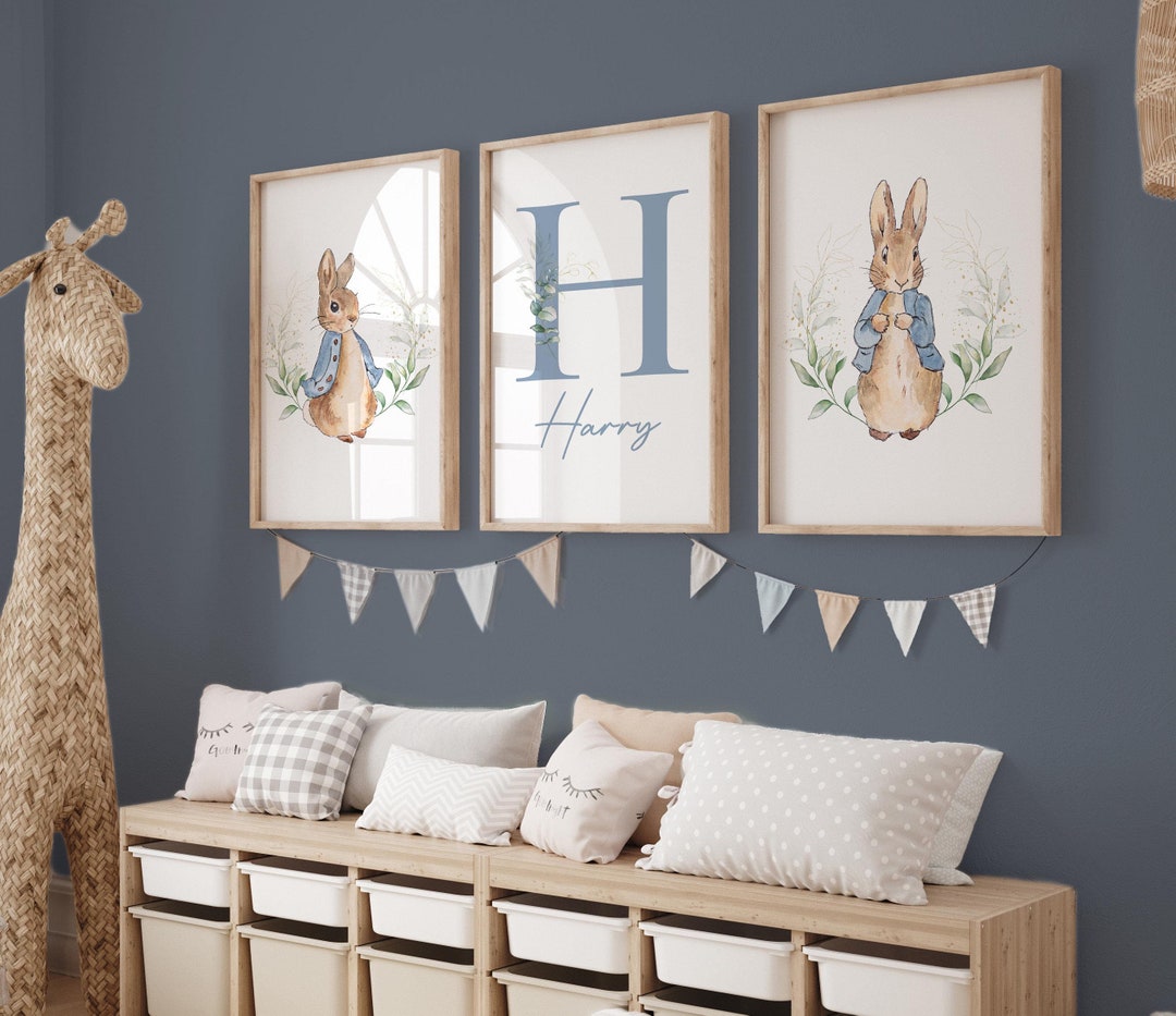 Set of 3 Peter Rabbit Nursery Print, Beatrix Potter Prints, Bedroom ...