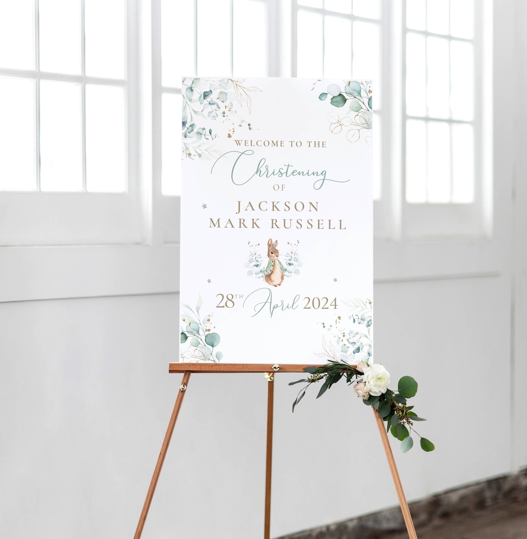 Personalised Christening Welcome Sign | Personalised Christening Sign ...