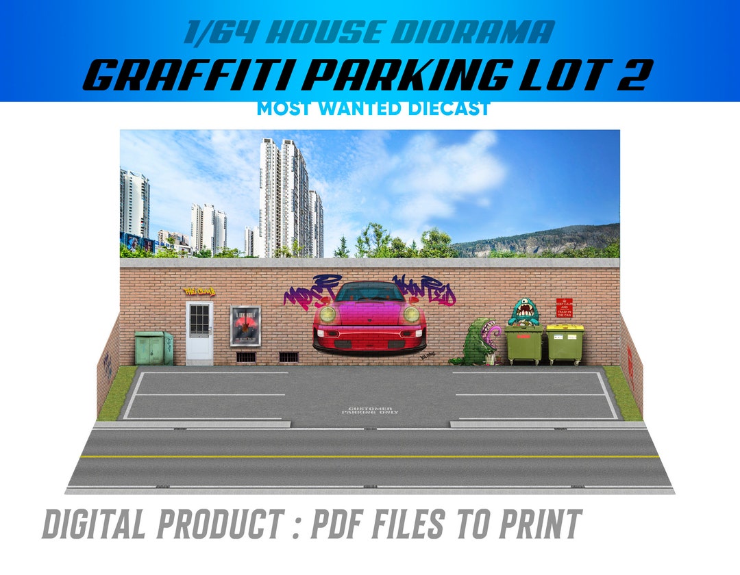 1/64 Graffiti Parking Lot 2 Diorama - Etsy