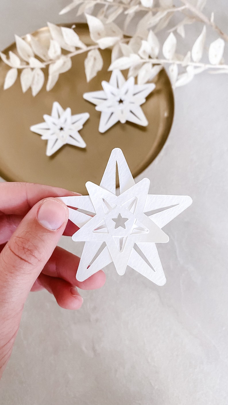 Plotter File SVG, DXF, PNG Paper Star to Make Yourself. Winter Stars ...