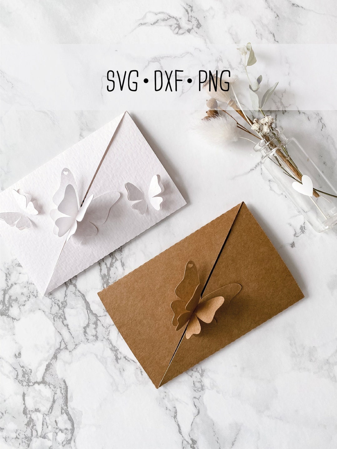 Plotter File SVG, DXF, PNG Packaging for Paper Vouchers to Make Yourself. Decorated With ...