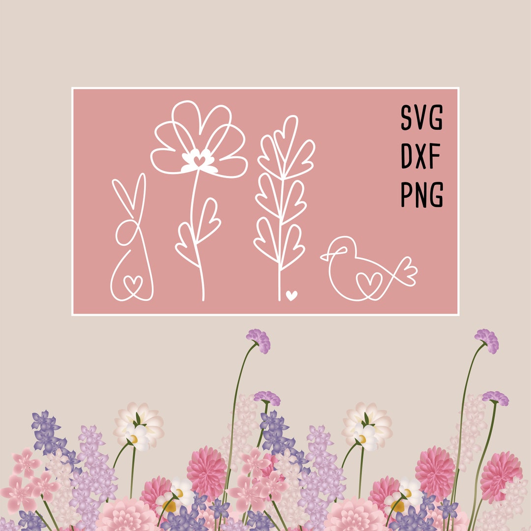 Plotterdatei SVG, DXF, PNG Hase, Spatz, Blumen für Schneideplotter ...