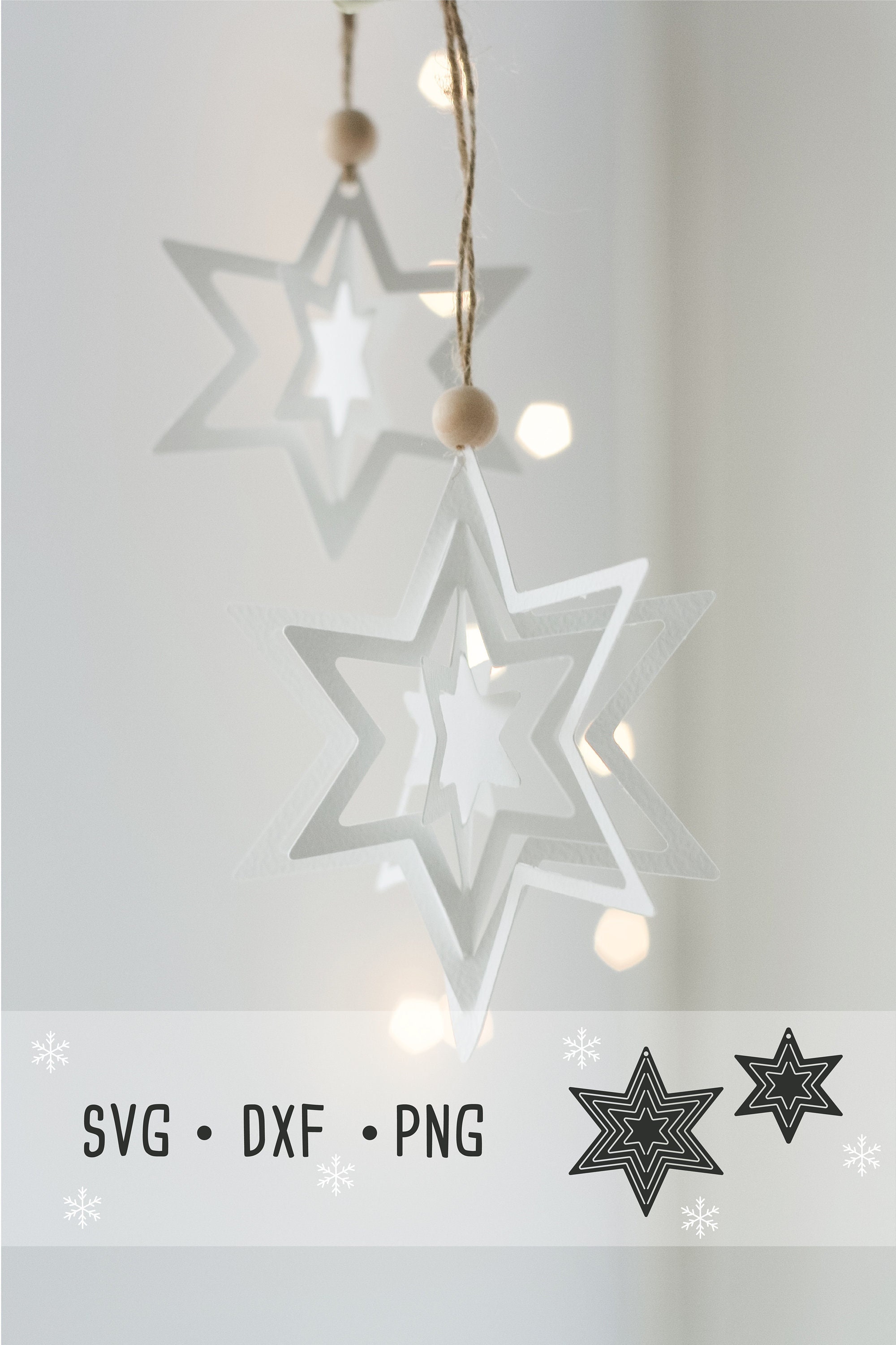 Plotterdatei SVG, DXF, PNG zwei Papiersterne zum selber basteln. Winter Sterne Schneideplotter ...