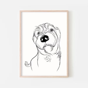 Custom Dog Line Art Portrait, Dog Portraits From Photo, Drawing From ...