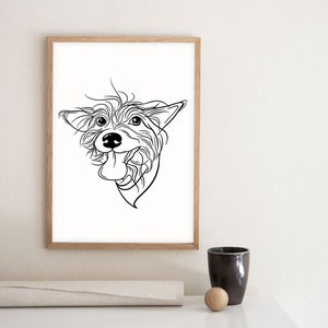 Custom Dog Line Art Portrait, Dog Portraits From Photo, Drawing From ...