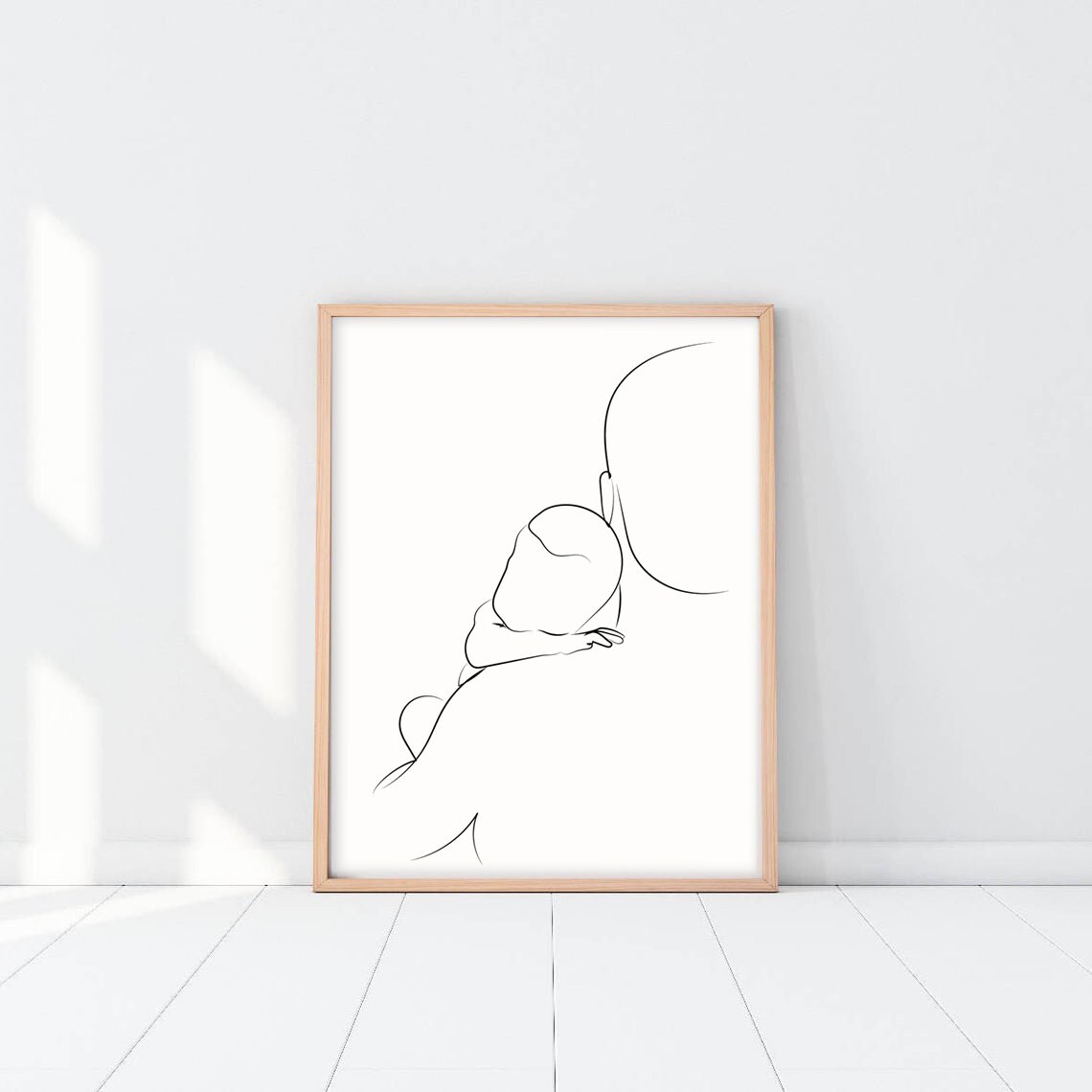 Family Print Art Dad and Baby Art Minimalist Line Art Dad - Etsy