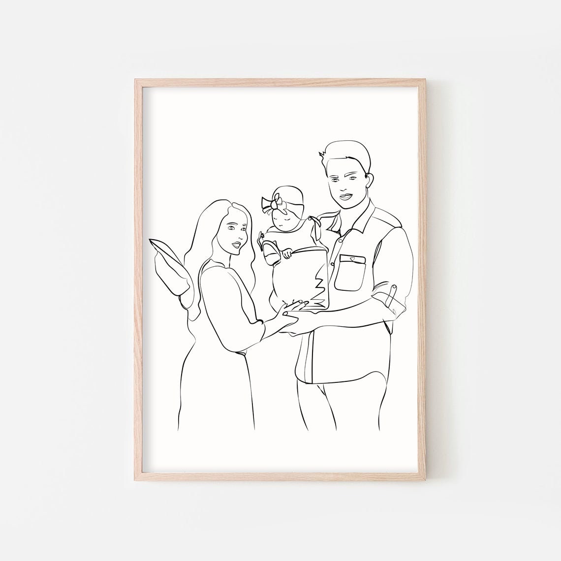 Custom Line Drawing Custom Family Portrait Personalized Line | Etsy