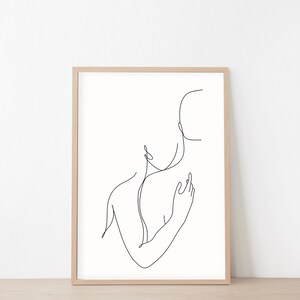 Abstract Couple Line Art Romantic Poster Couple One Line Art Body ...