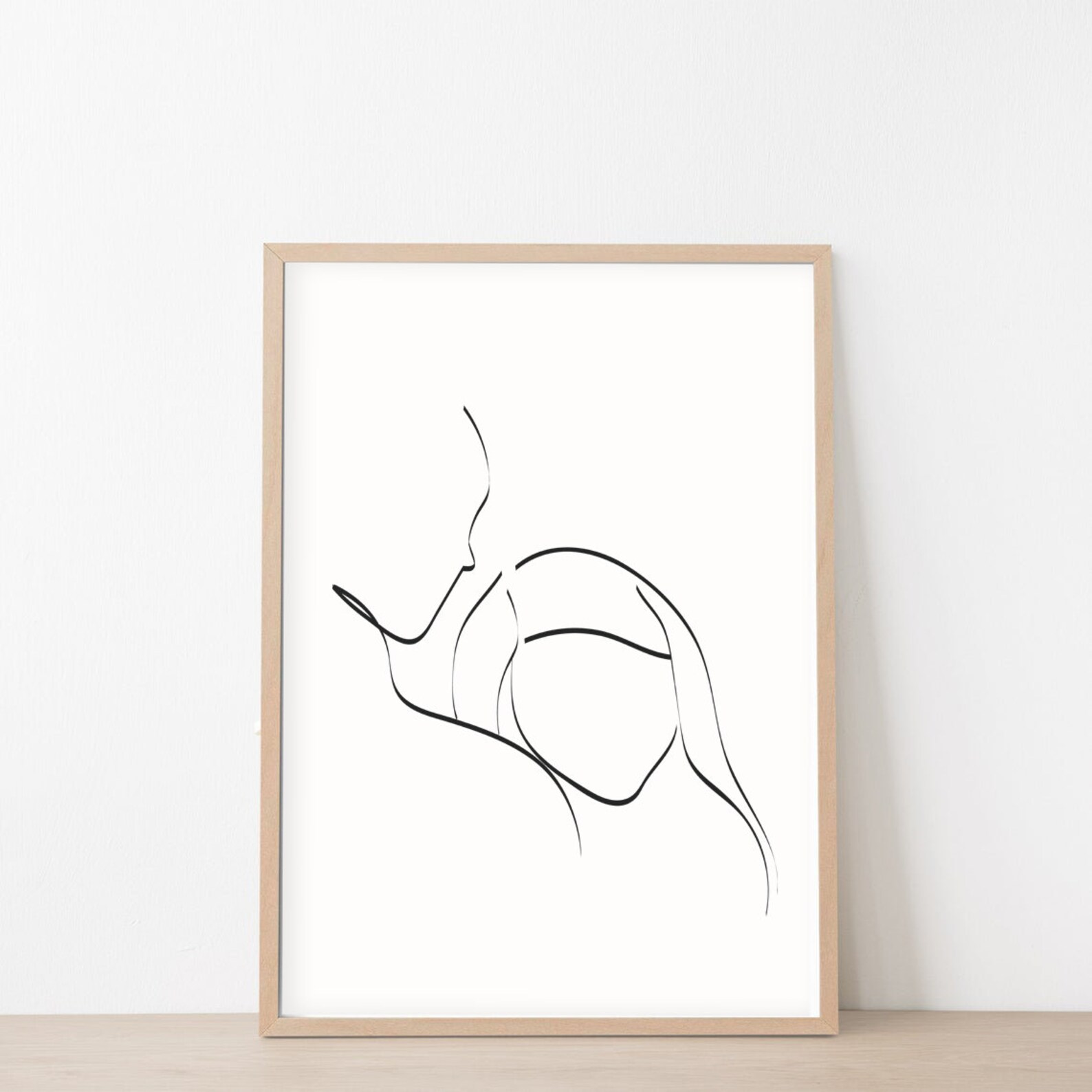 Abstract Love Line Art Couple Line Art One Line Drawing Romantic Print ...
