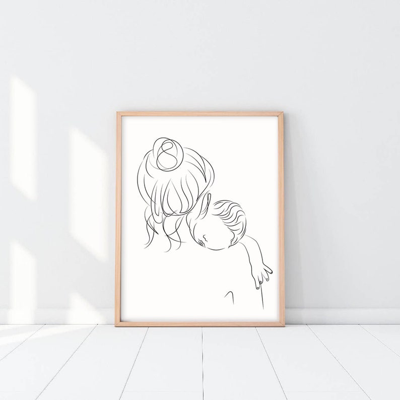 Family Line Art Family Print Line Drawing Love Print - Etsy