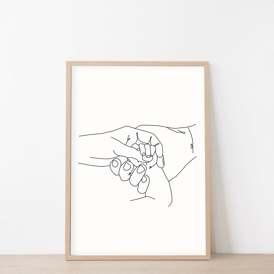 Holding Hand Family Print One Line Art Family Artwork Minimalist Art ...