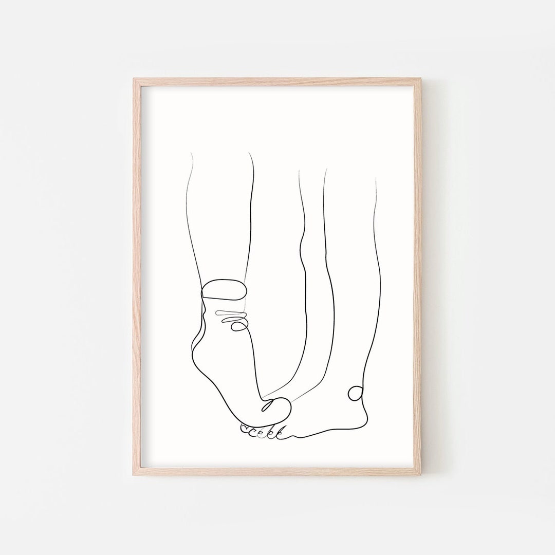 Couple Feet Line Art Abstract Feet Line Drawing Fine Love - Etsy