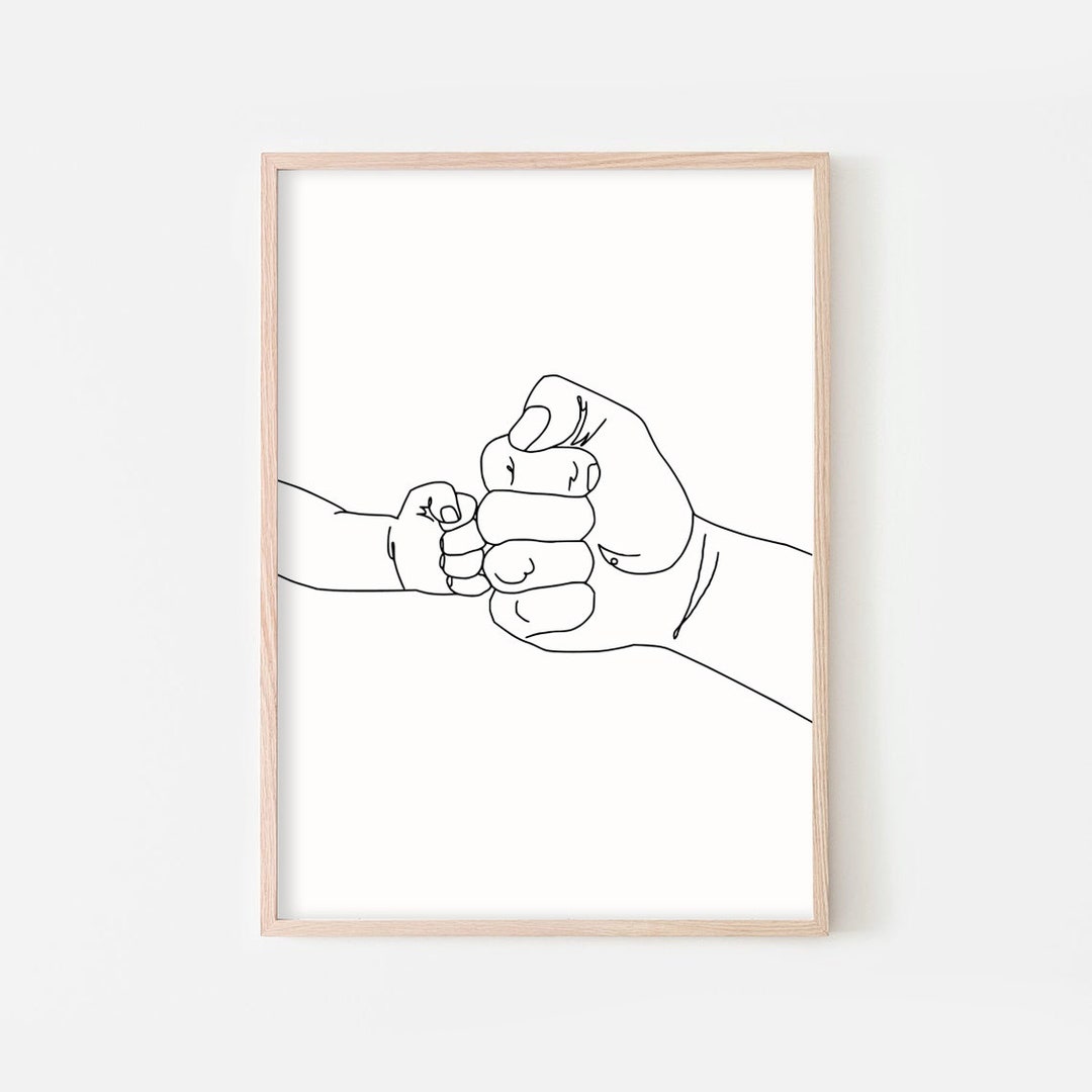 Family Hands Line Art Print, One Line Drawing, Family Line Art, Newborn ...