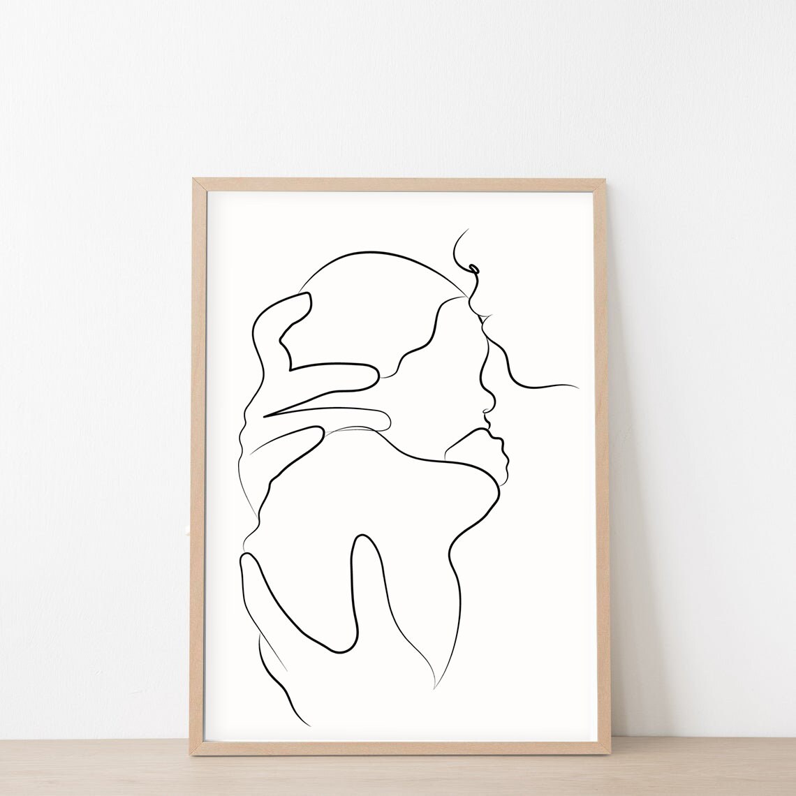 Abstract Family Line Art Mom and Baby Print Family Line - Etsy