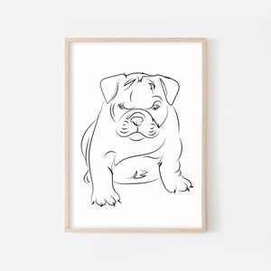 Pet Portrait Custom Line Drawing Dog Portrait Line Art Custom - Etsy