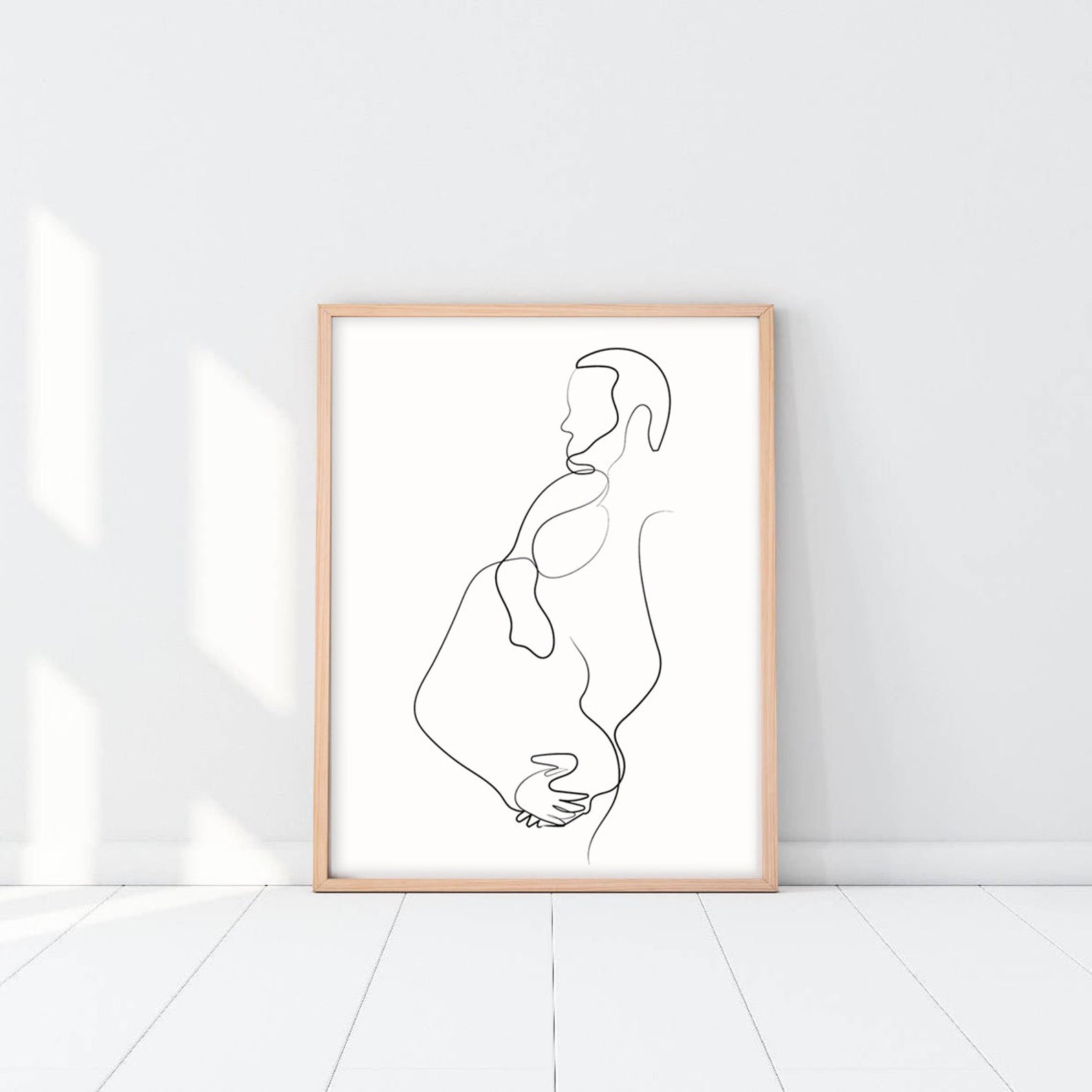 Pregnancy Line Art Pregnancy Wall Decor Pregnancy - Etsy
