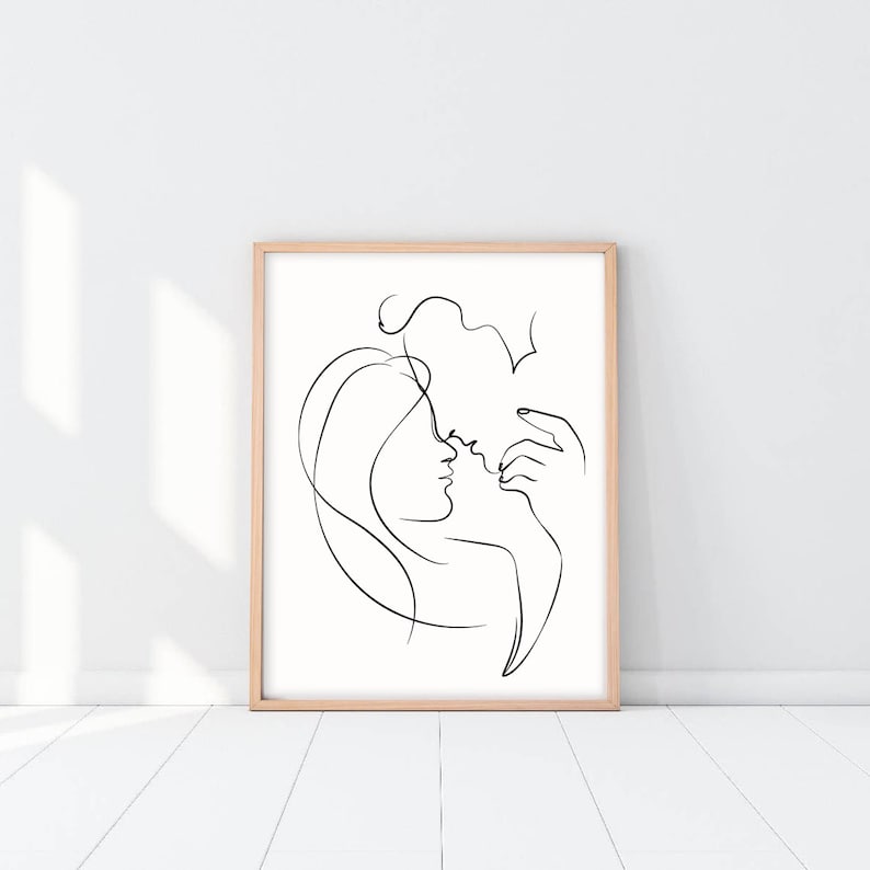 Couple Line Art Set of 3 Prints One Line Art Romantic - Etsy