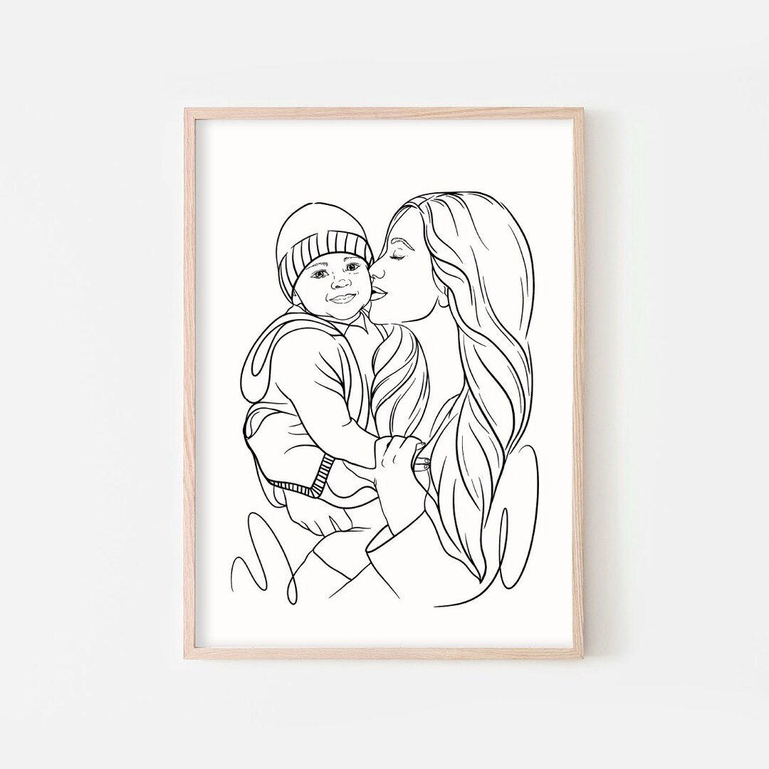 Custom Line Drawing, Portrait From Photo, Custom Portrait, Couple Line ...