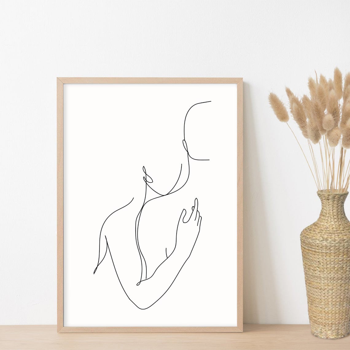 Buy Abstract Couple Line Art Romantic Poster Couple One Line Art Online ...