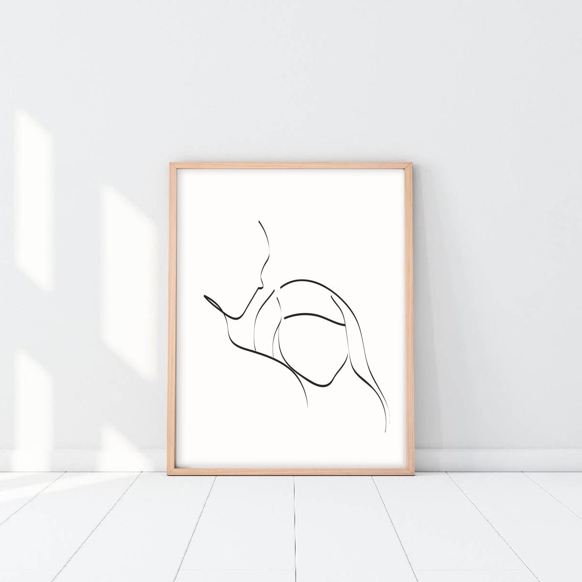 Abstract Love Line Art Couple Line Art One Line Drawing Romantic Print ...