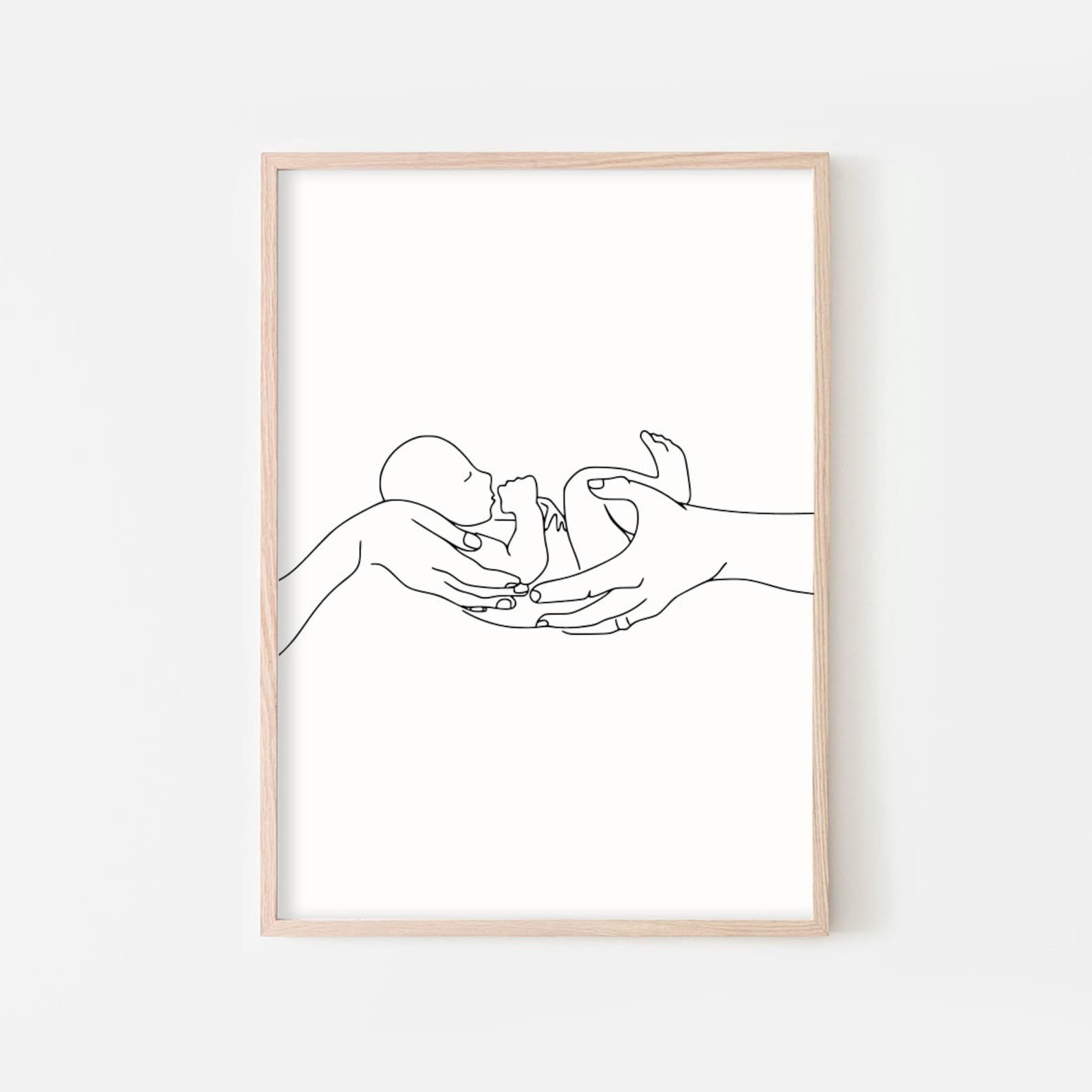 Newborn Baby Wall Art One Line Art Family One Line Drawing - Etsy