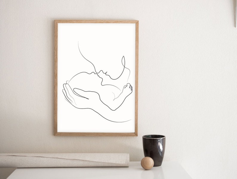 Family Art,set of 3 Line Art Prints,minimalist Art,mothers Day Art ...