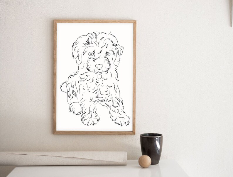 Pet Portrait Custom Line Drawing Dog Portrait Line Art Custom - Etsy