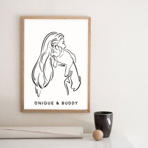 Custom Dog Mom Portrait, Pet Photo to Line Art, Dog Lovers, Pet Art ...