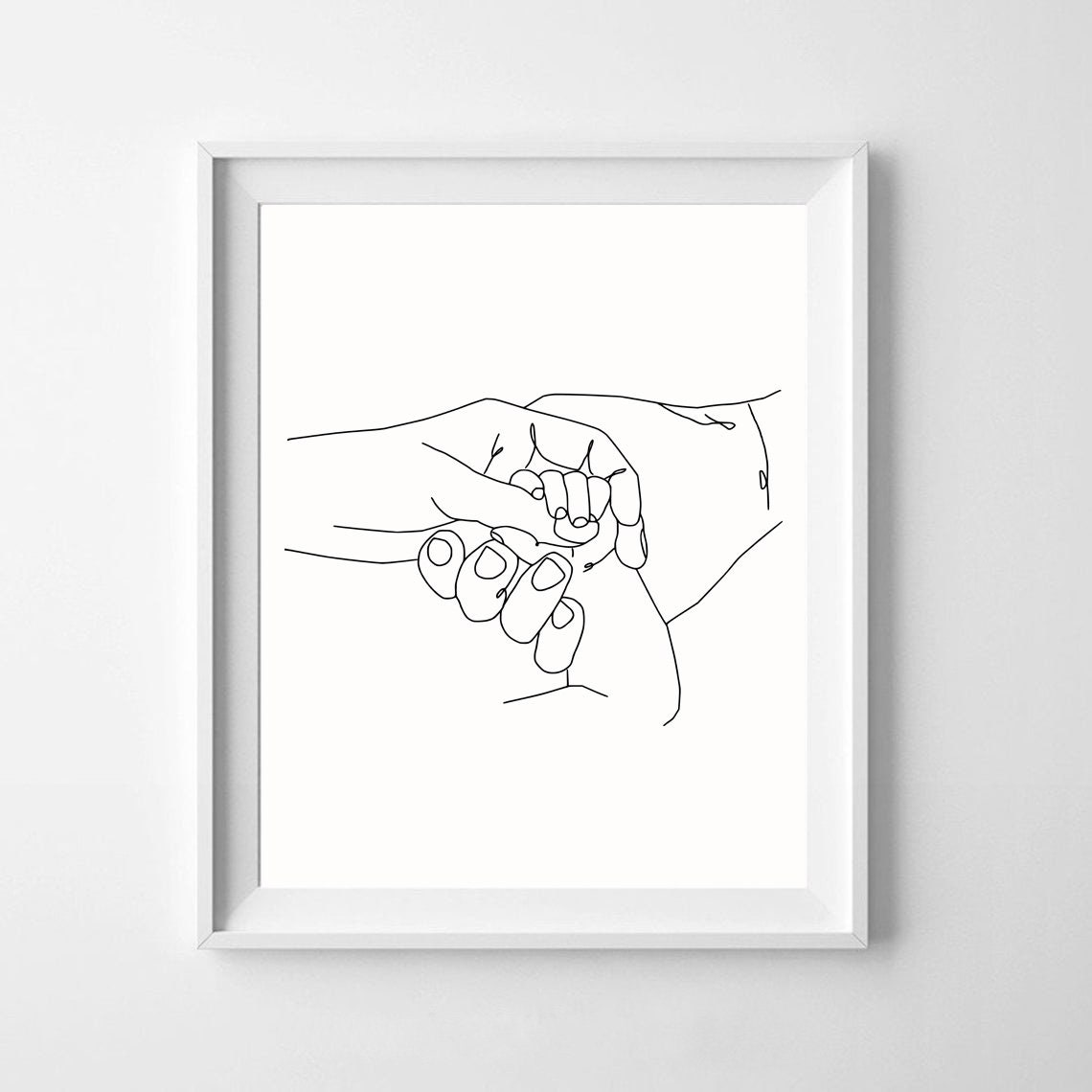 Holding Hand Family Print One Line Art Family Artwork | Etsy