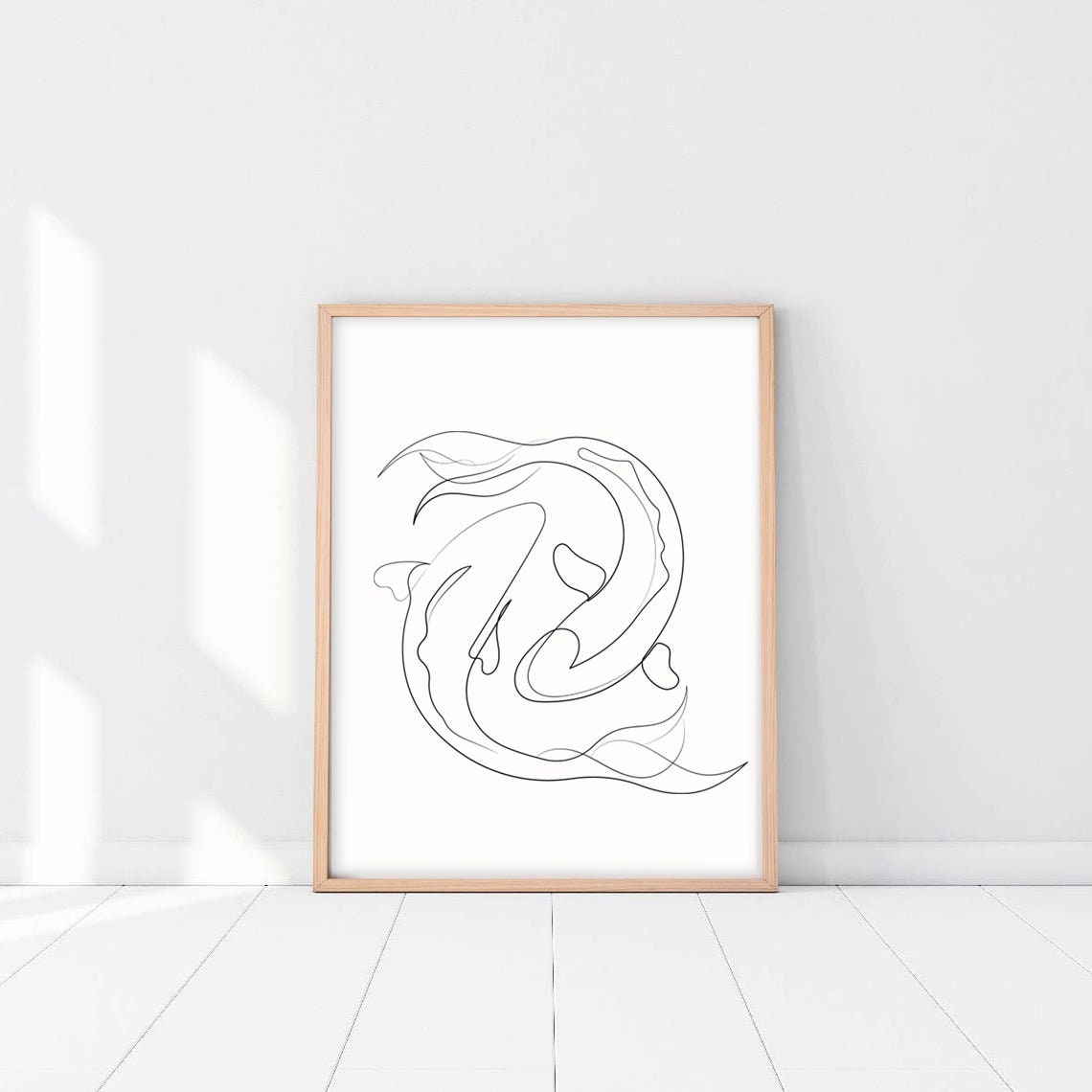 Koi Fish Print Koi Fish Line Art One Line Art Minimalist - Etsy
