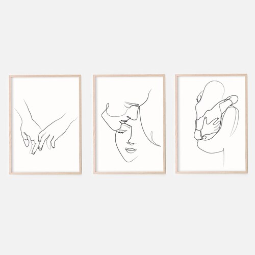 Abstract Couple Line Art Romantic Poster Couple One Line Art - Etsy Canada
