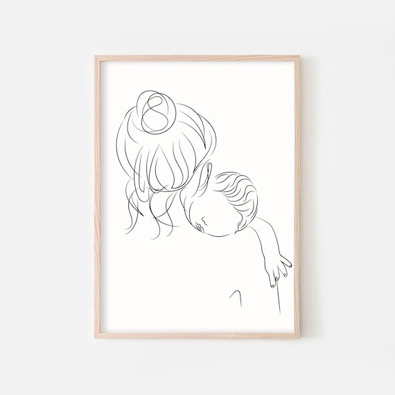 Family Line Art Family Print Line Drawing Love Print - Etsy